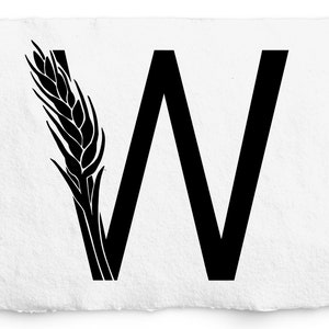 Wheat W SVG Graphic, Hand Drawn Letter W Monogram, Logo Design, Solid ...
