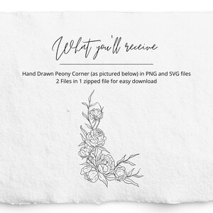 Peony Corner SVG, Peony Corner for Laser Engraving, Glowforge Floral ...
