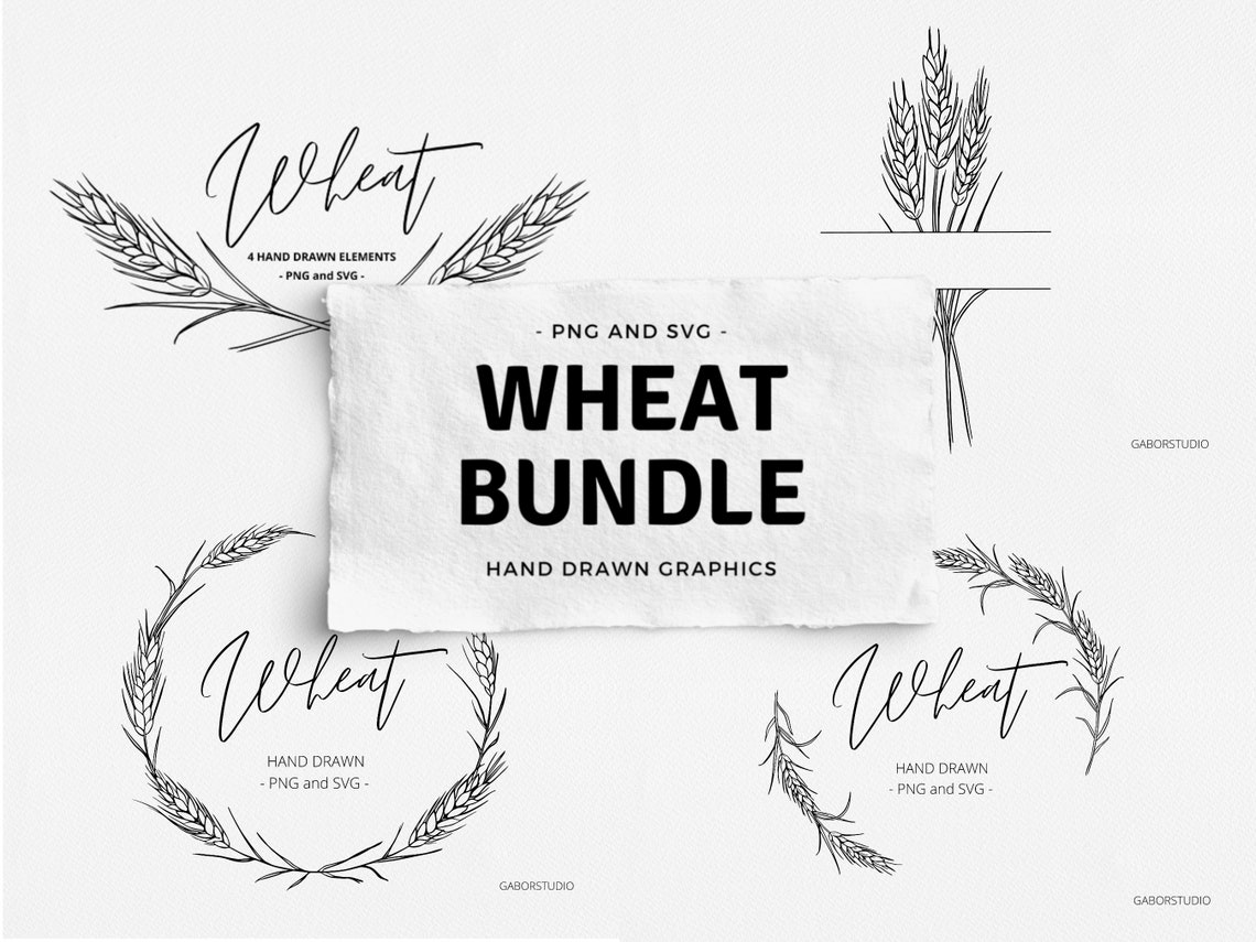 Wheat Bundle SVG 11 Individual Wheat Graphics Harvest Wheat - Etsy