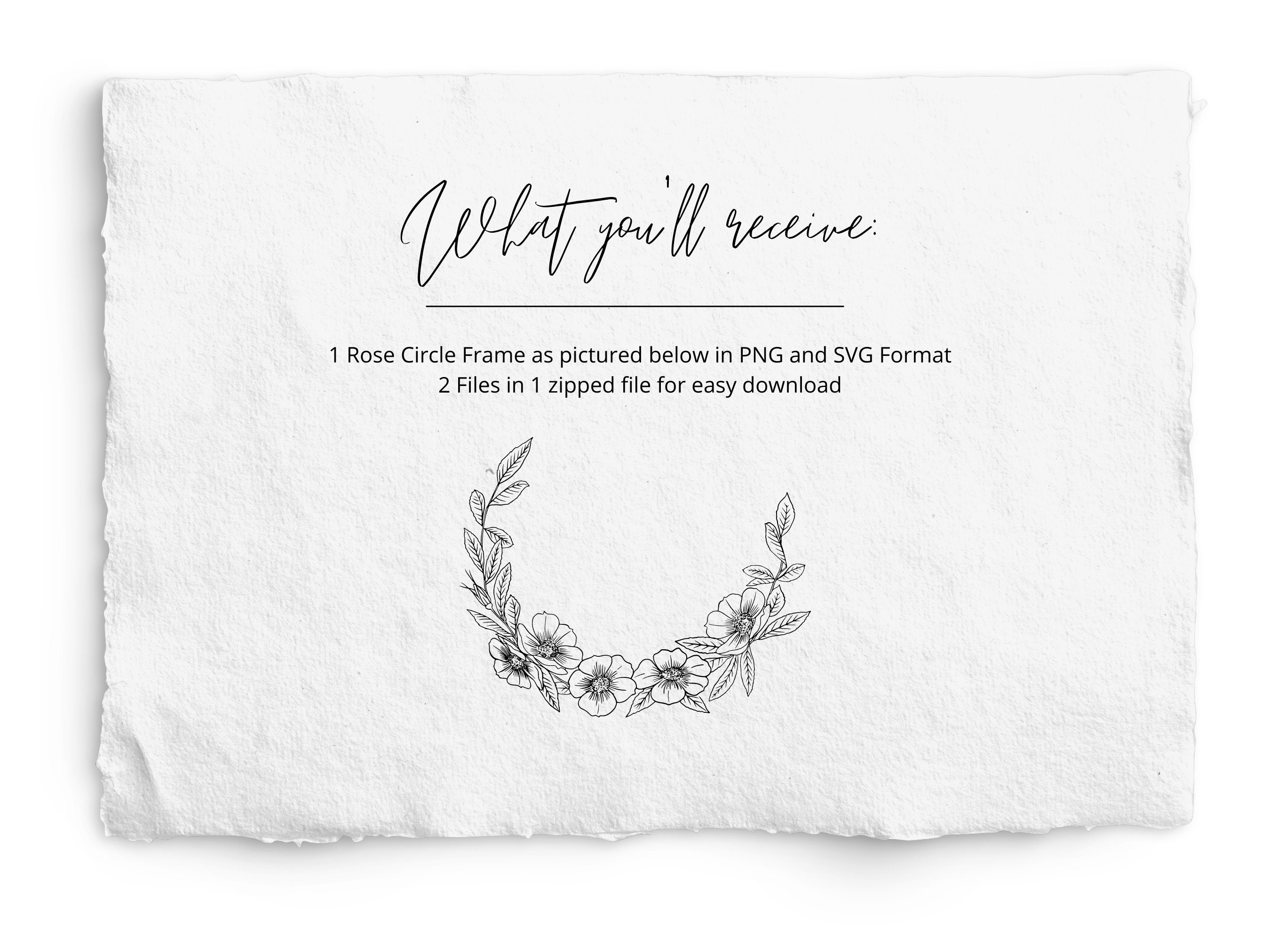 Wild Rose Circle Frame PNG and SVG Files Rose Botanical - Etsy Canada