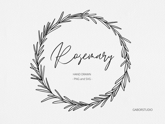 Rosemary Wreath SVG Digi Stamp Farmhouse Christmas Wreath - Etsy