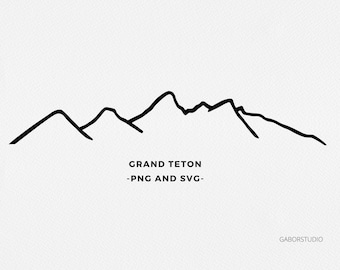 Grand Teton Outline - Etsy