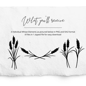 Wheat Bundle SVG, Solid Fill Wheat Designs, Individual Wheat Stamp ...