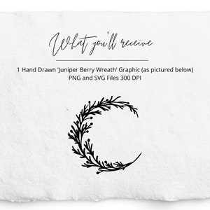 Juniper Wreath SVG, Engraving, Glowforge, Cricut Cut, Hand Drawn ...