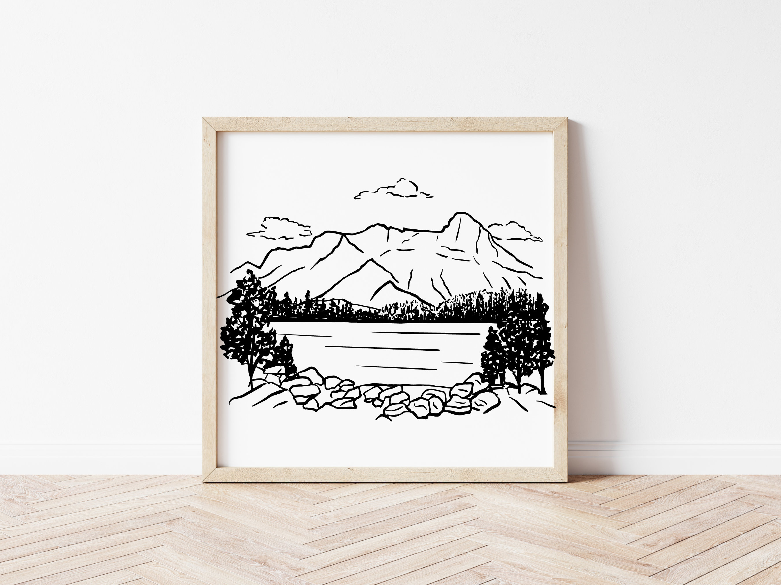 Quarry Lake Canmore Alberta, Engraving, for Print, Mountain SVG ...
