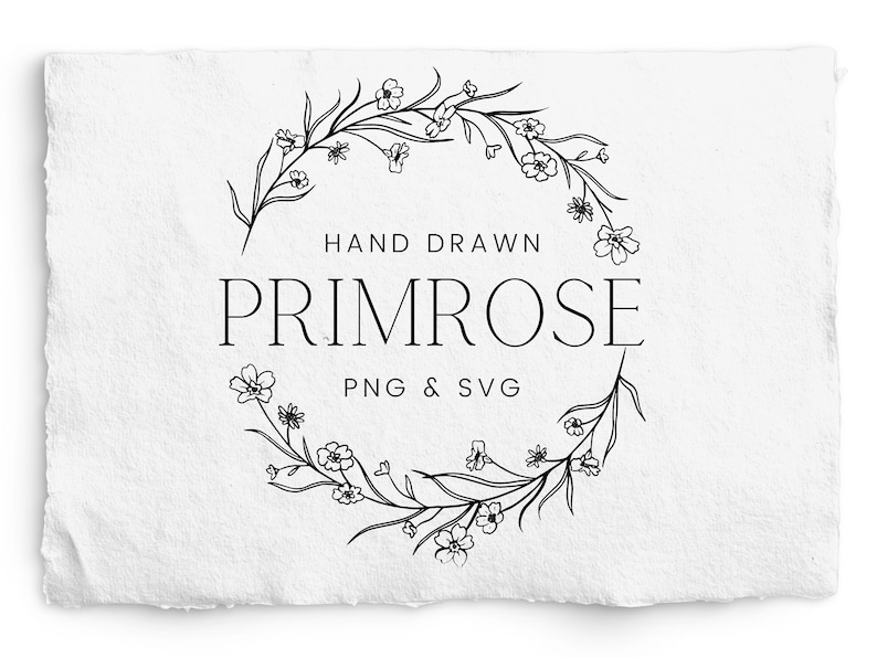 Primrose Wreath SVG Laser Engraving Hand Drawn Logo Element - Etsy