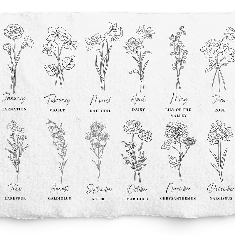 Birth Flower - Etsy
