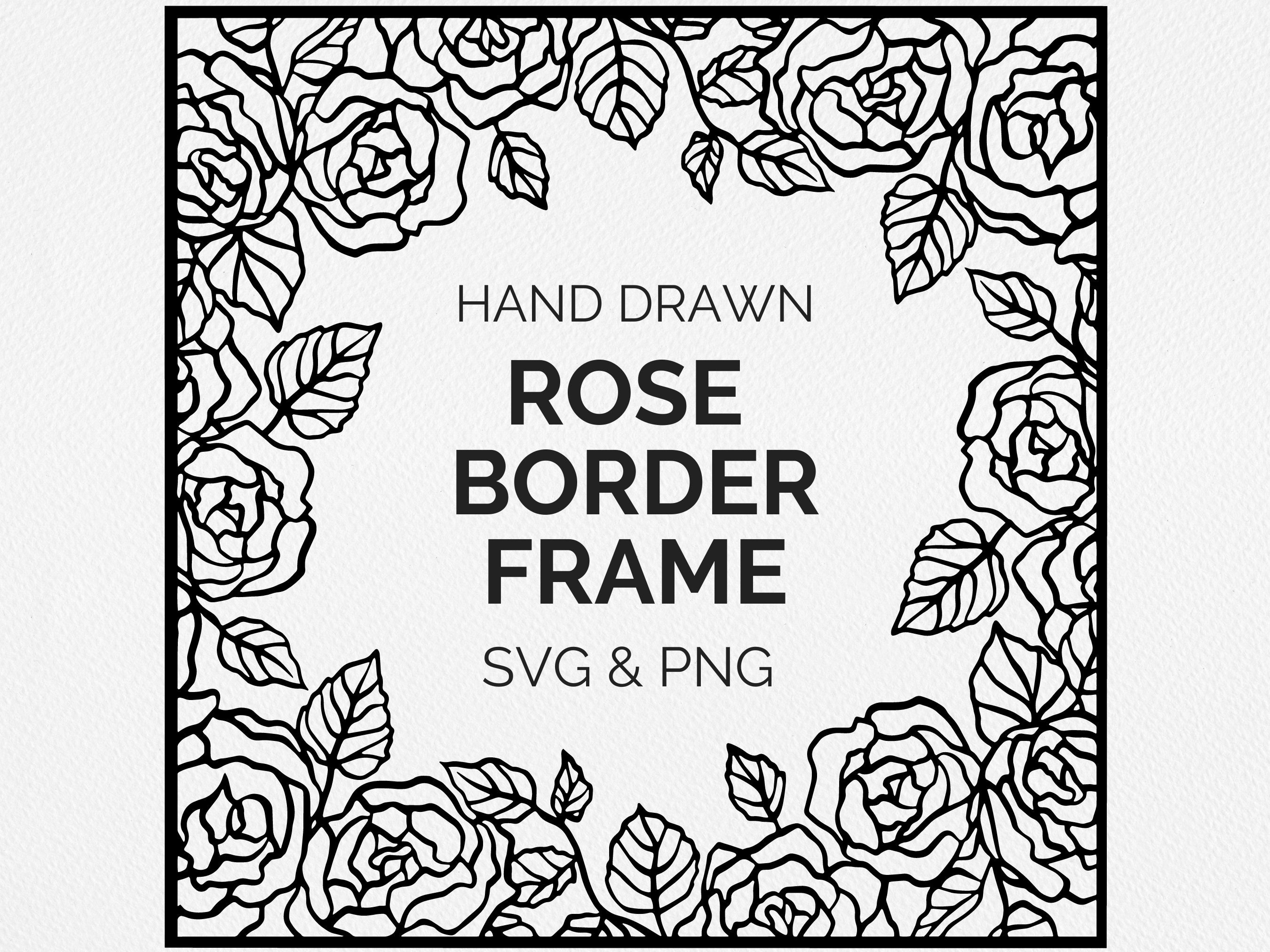 Rose Borders Black And White