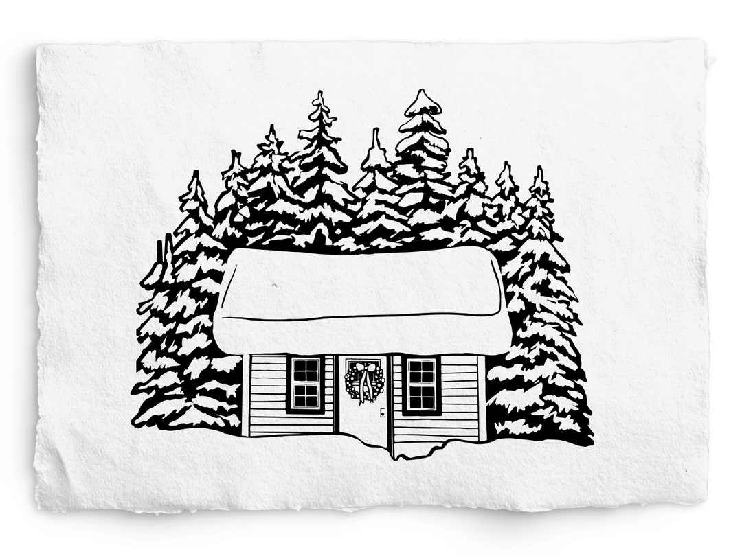 Winter Cabin SVG, Snow Covered House, Christmas Cabin, Ornaments ...