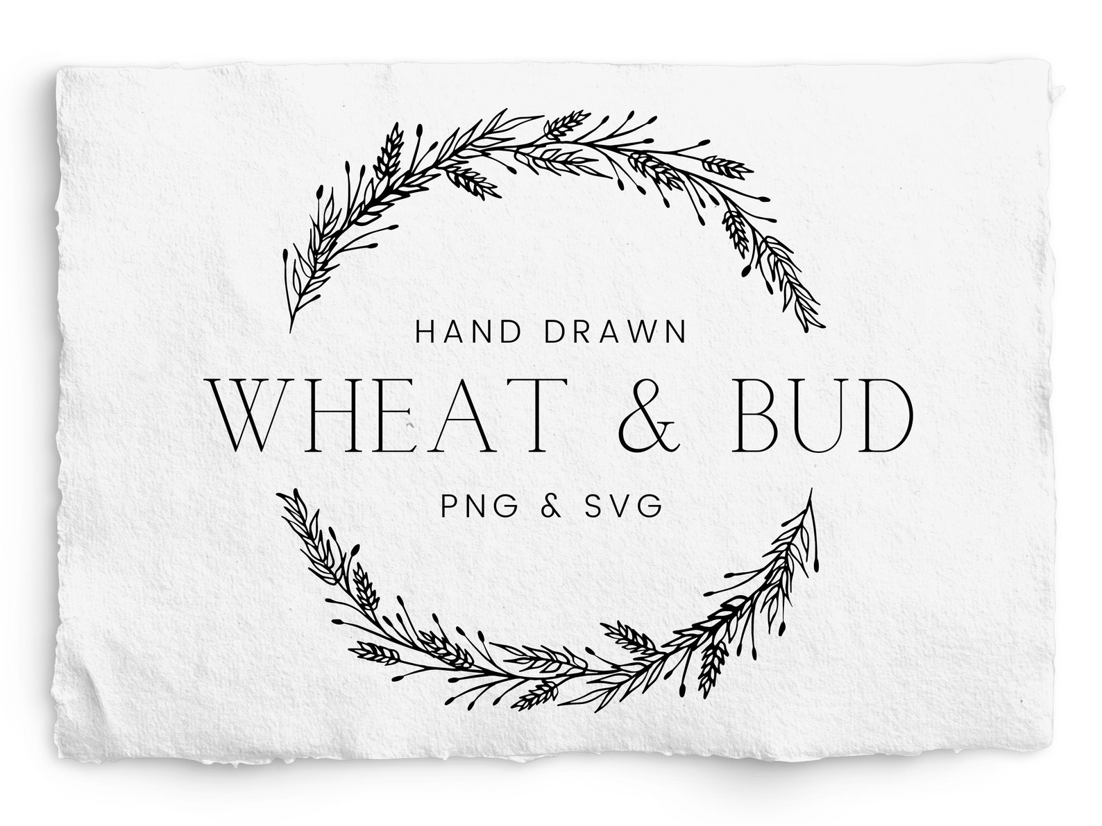 Wheat and Bud Split Frame Wreath, Harvest Wreath SVG, Monogram ...