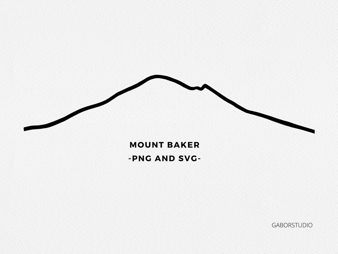 Mountain Baker SVG, Minimalist Mountain Outline, Mount Baker Washington ...