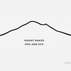 Mountain Baker SVG, Minimalist Mountain Outline, Mount Baker Washington ...