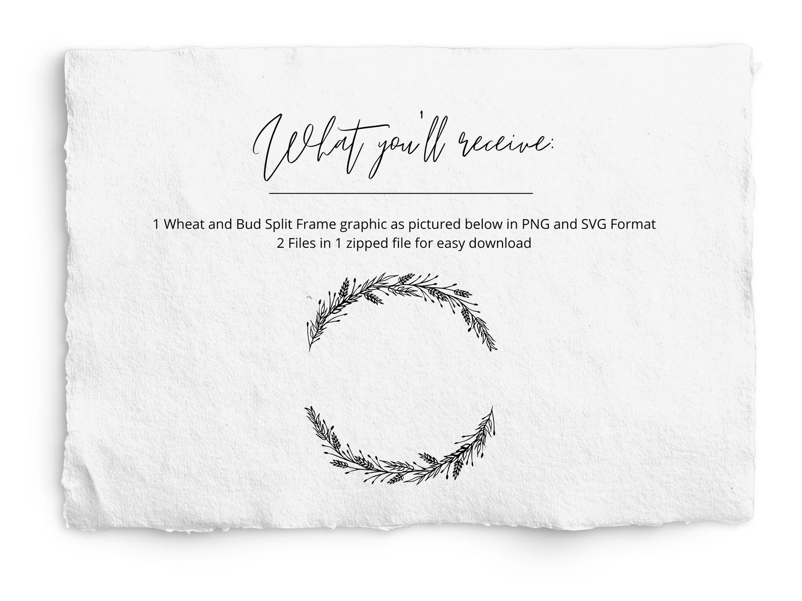Wheat and Bud Split Frame Wreath, Harvest Wreath SVG, Monogram ...