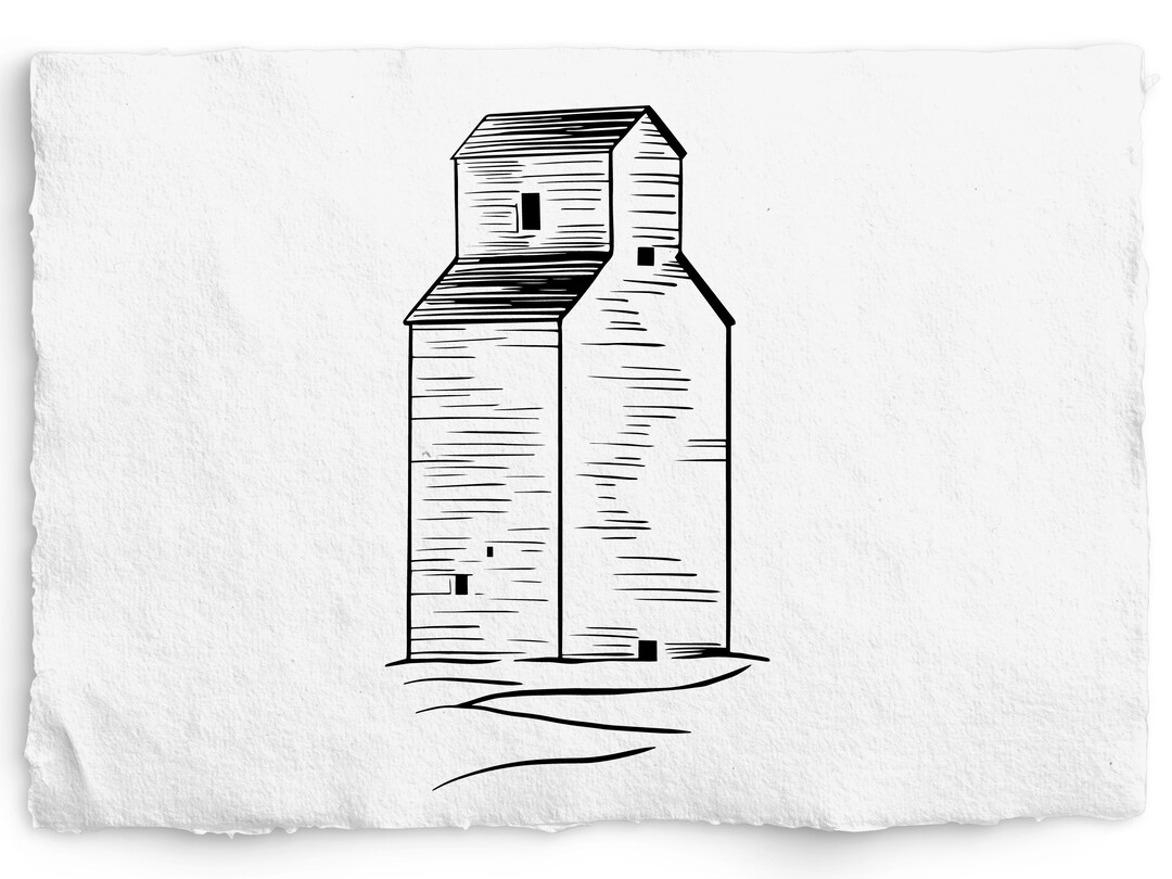 Grain Elevator SVG and PNG, Prairie Grain Elevator, Laser Engraving ...