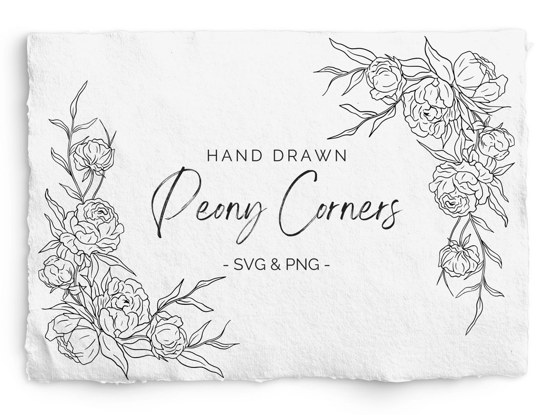 Peony Corner SVG, Peony Corner for Laser Engraving, Glowforge Floral ...
