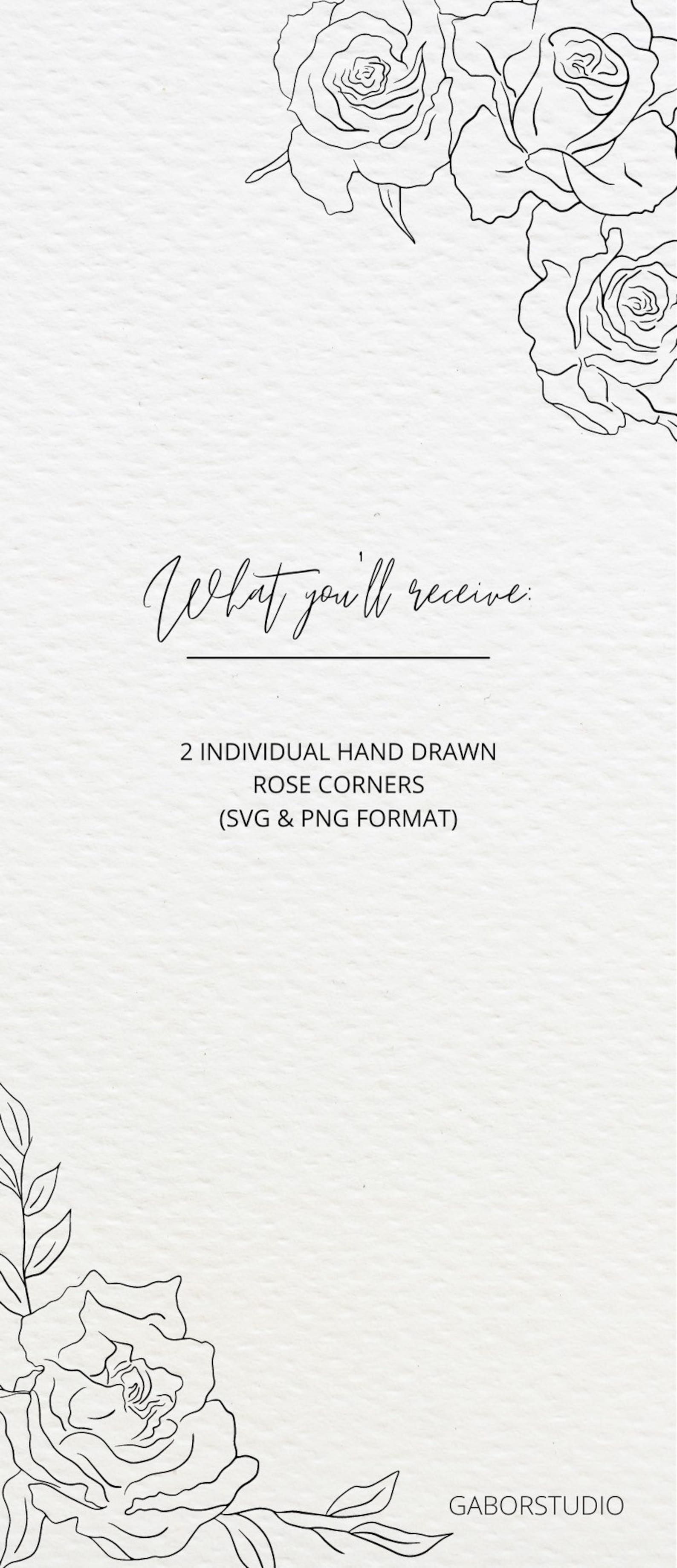 Rose Corner SVG and PNG Rose Corner Frame Floral Frame SVG - Etsy