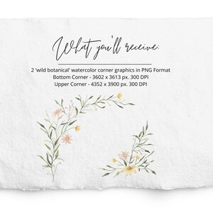 Watercolor Wildflower Corner Frame PNG, Wild Flower Frame, Flower PNG ...
