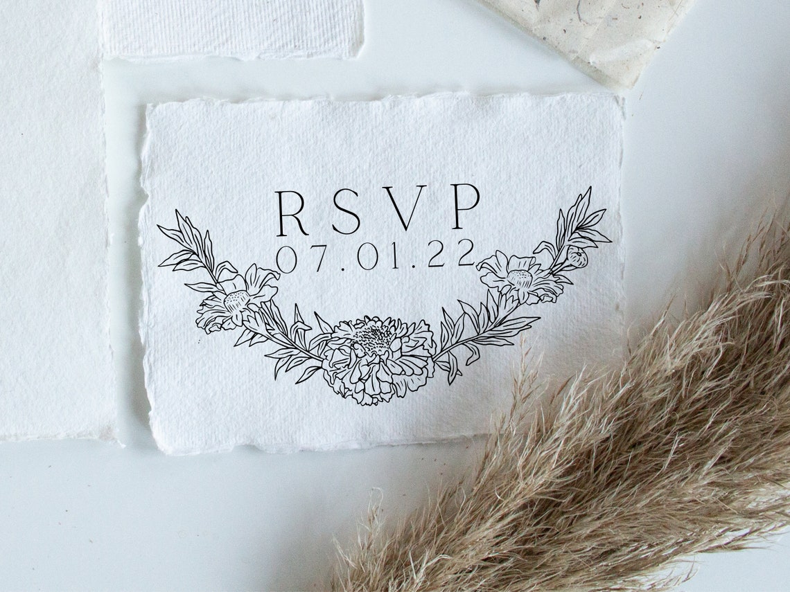 Marigold Monogram SVG Hand Drawn Marigold Frame Botanical | Etsy