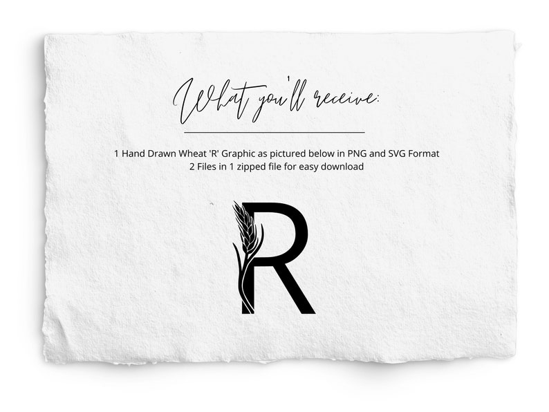 Wheat R SVG Graphic, Hand Drawn Letter R Monogram, Logo Design, Solid ...