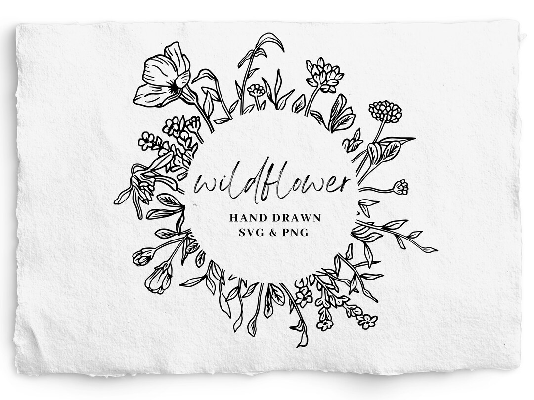 Wildflower Circle Frame SVG, Laser Engraving, Glowforge, Wedding ...