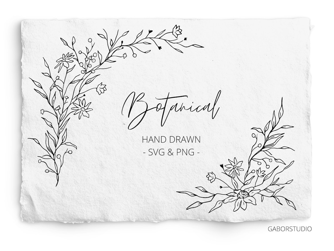 Corner Frame SVG Wild Flower Frame Floral Frame SVG Flower - Etsy