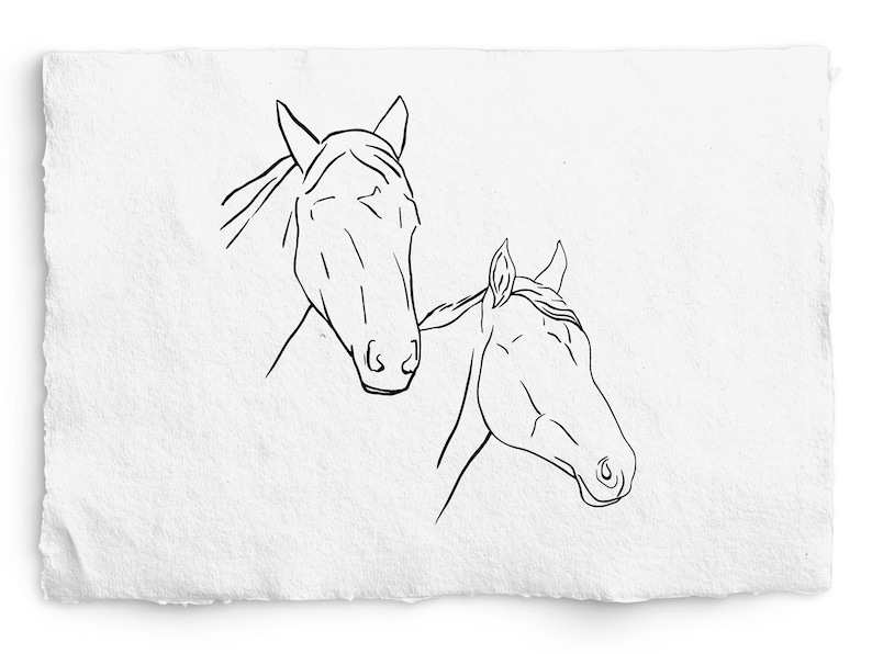 Horse Head Line Art Hand Drawn Horses Commercial Free Laser - Etsy