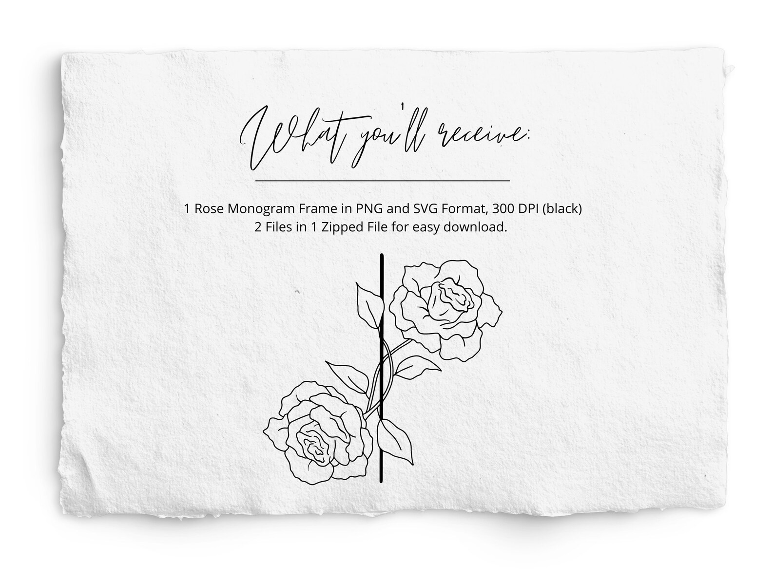 Rose Monogram, Customizable Monogram, PNG and SVG Files, Rose Botanical ...