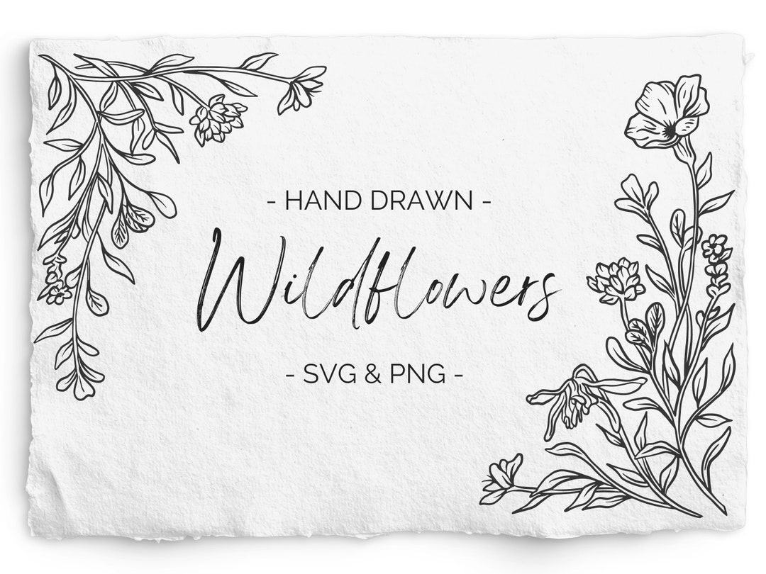 Wildflower Corner Frame SVG, Laser Engraving, Glowforge, Wedding ...