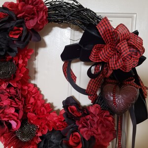 Gothic Wreath, Black Gothic Wreath, Black, Red and Burgundy Gothic ...