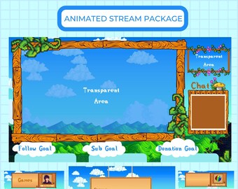 Stardew Valley Style Twitch Overlay Brown Wood Stream Overlay Package ...