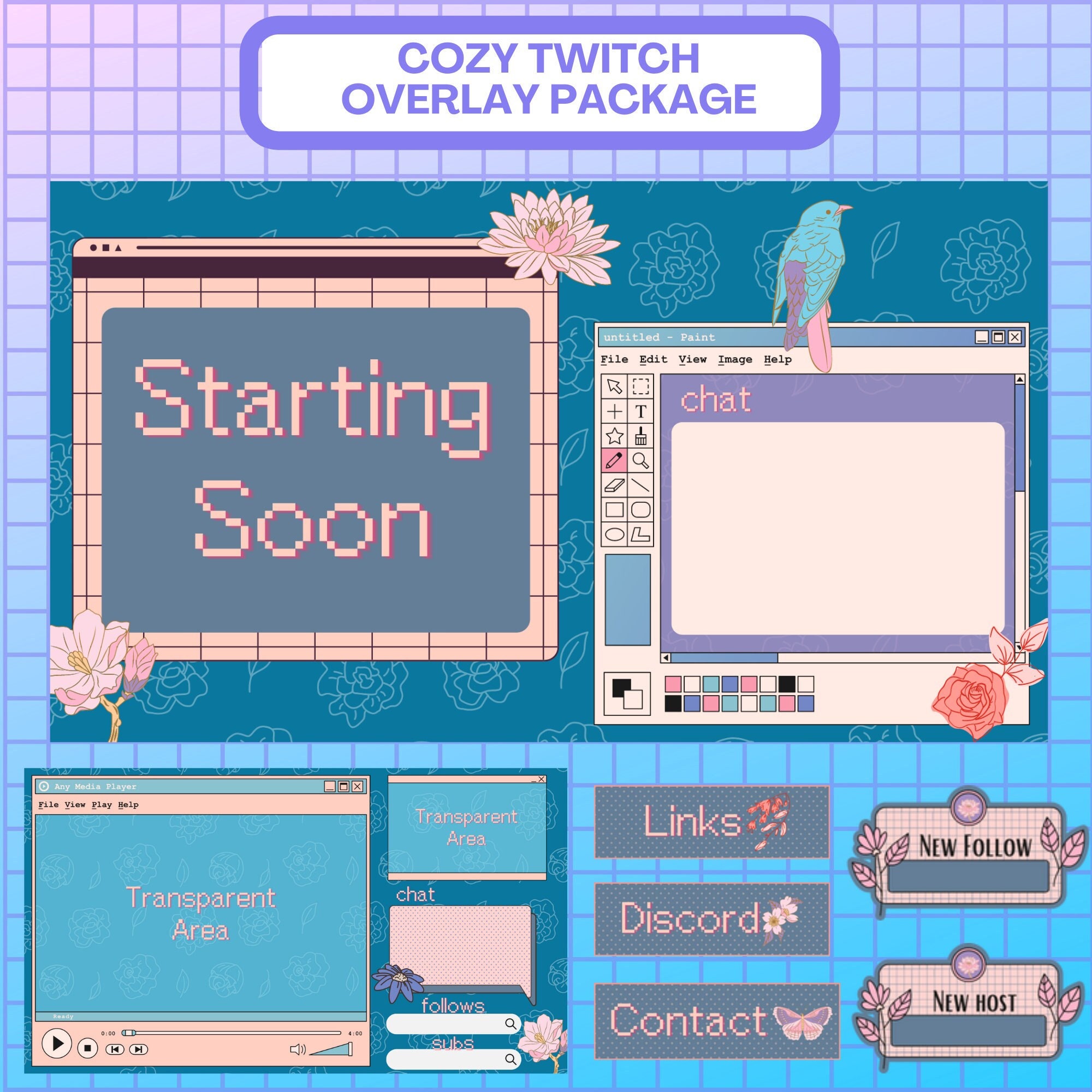 Cozy Twitch Overlay Package - Etsy