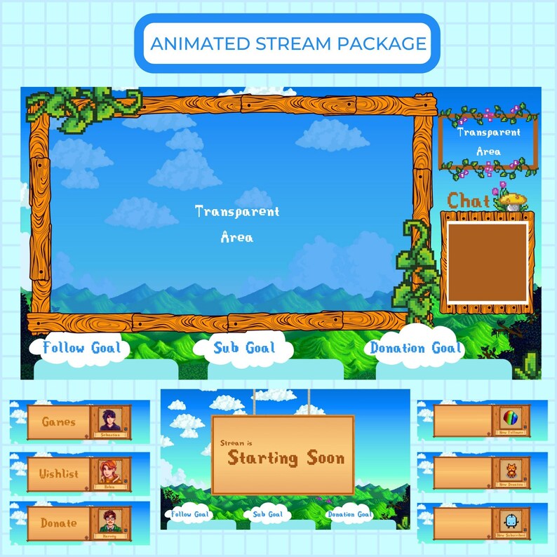 Paquete Twitch Stream Tema stardew valley - Etsy México
