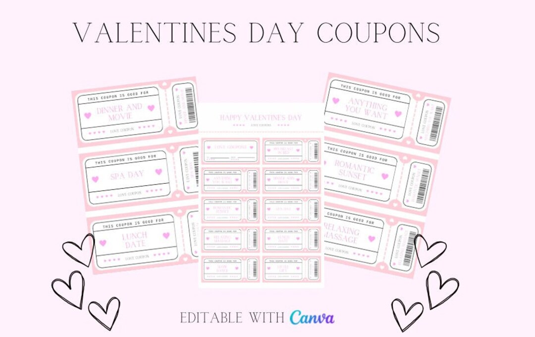 Editable Valentines Day Love Coupons - Etsy