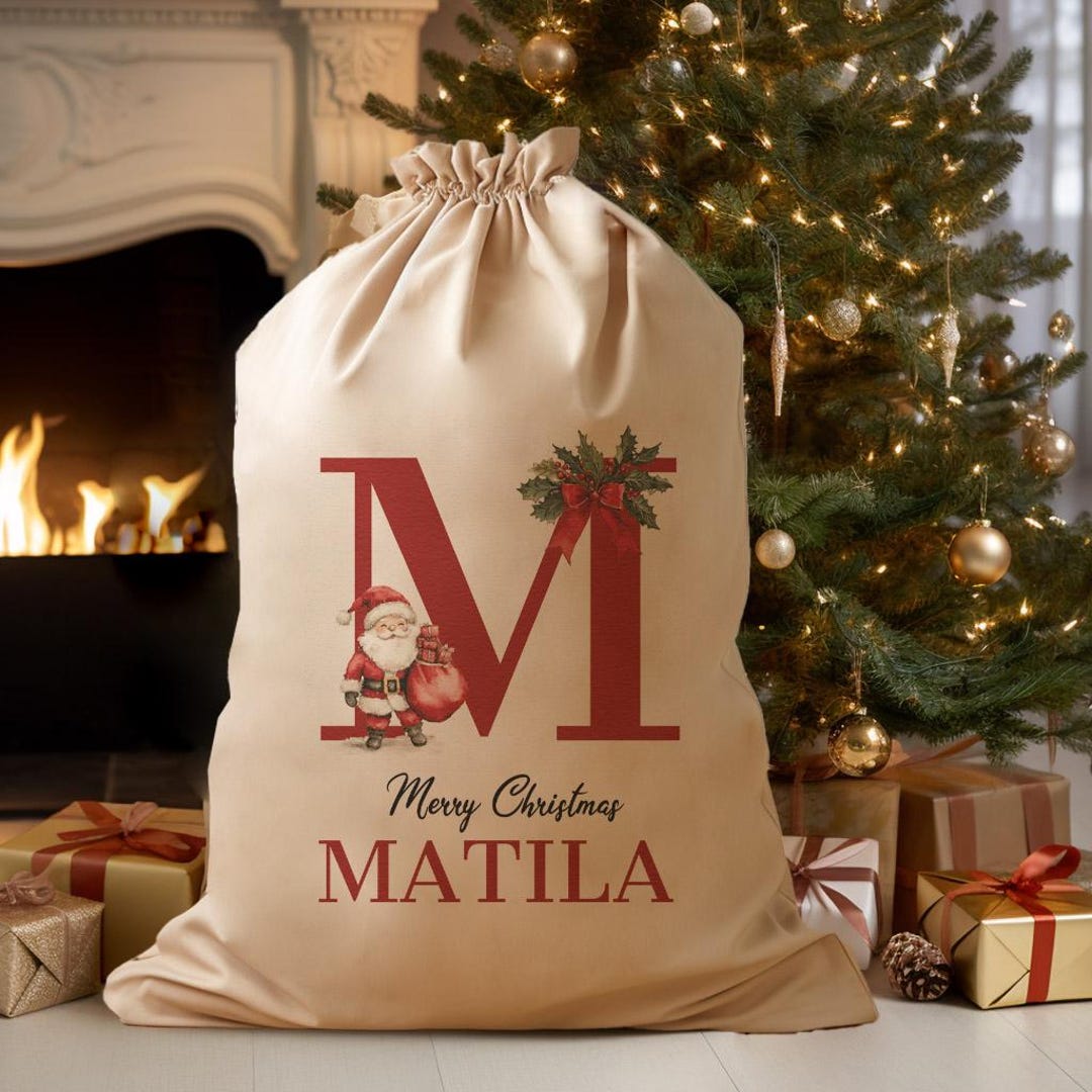 Personalised Initial and Name Christmas Delivery Santa Sack - Christmas ...