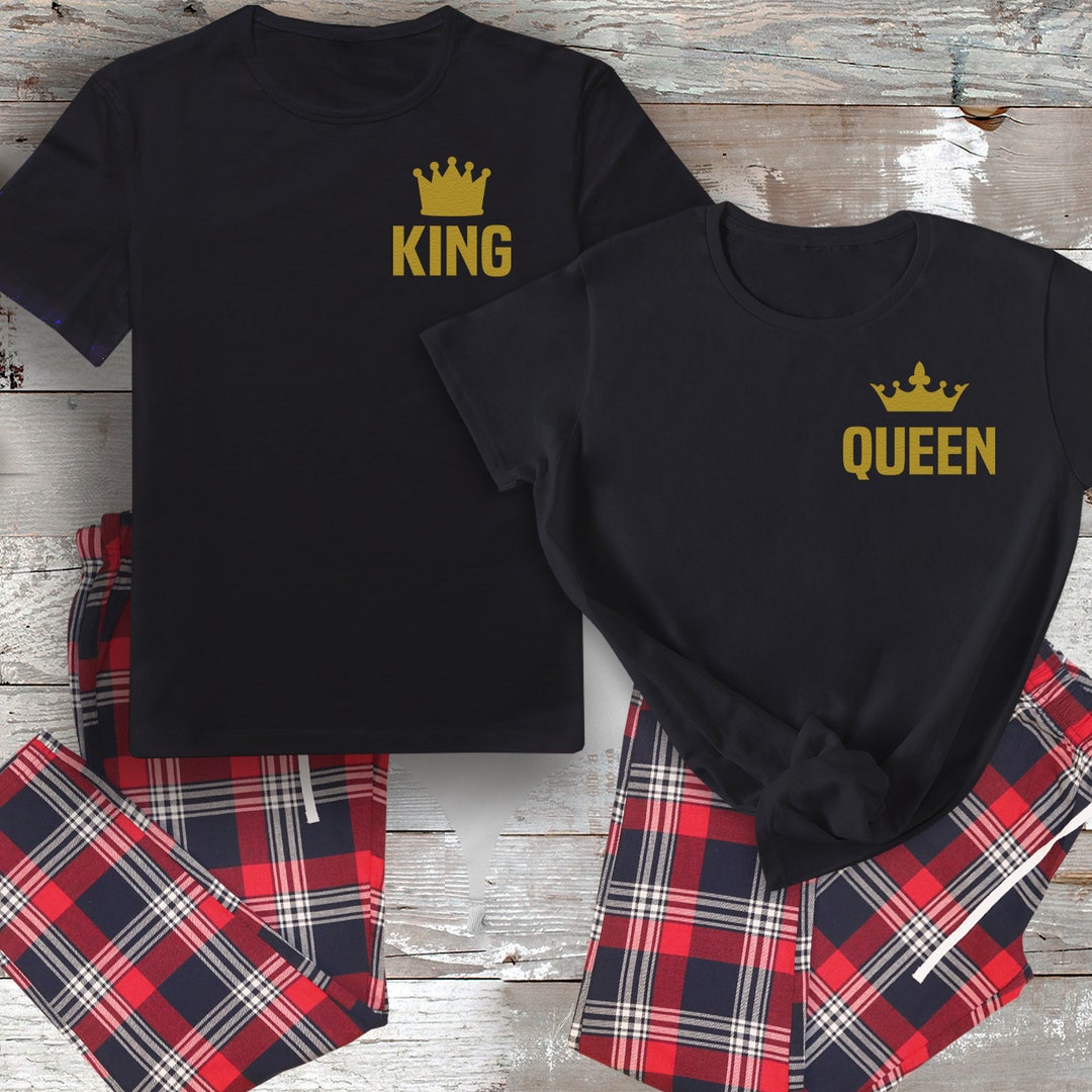 King & Queen Matching Pyjamas - Couples Pyjama Set, Couples Matching ...