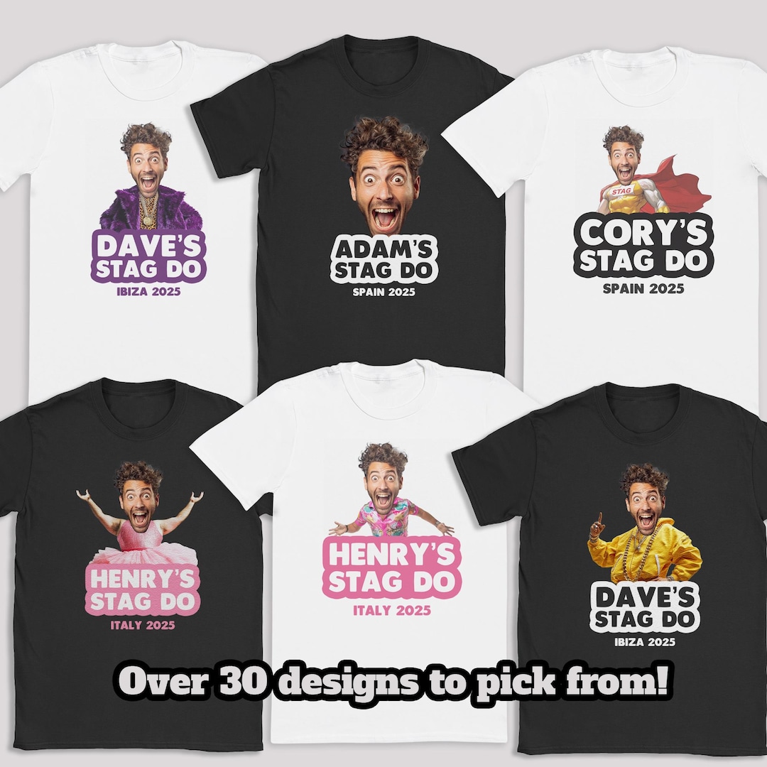 Personalised FACE Stag Do Party T-shirts, It's Game Over, Stag Do Tops ...