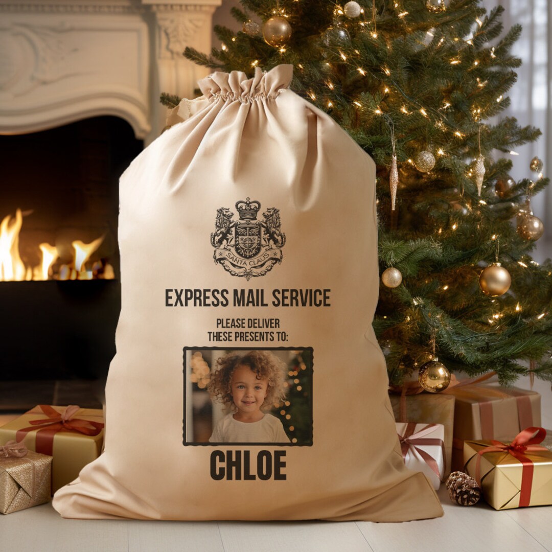 Personalised Photo Express Mail Santa Sack - Christmas Present Sack ...