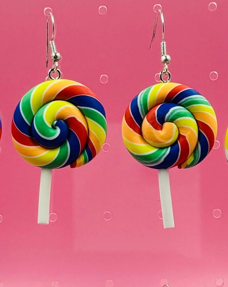 Lollipop Earrings, Swirl Lollipops, Candy Earrings, Kid Earrings, Fun ...