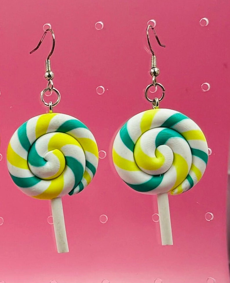 Lollipop Earrings, Swirl Lollipops, Candy Earrings, Kid Earrings, Fun ...