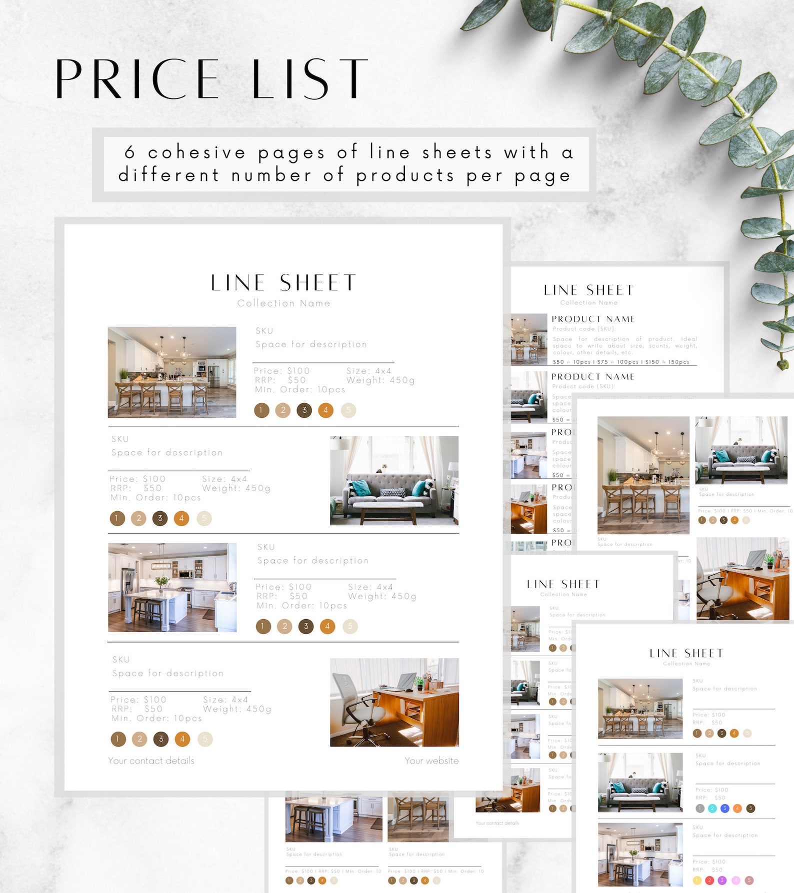 Wholesale Price List Template Line Sheet for Business Shop - Etsy