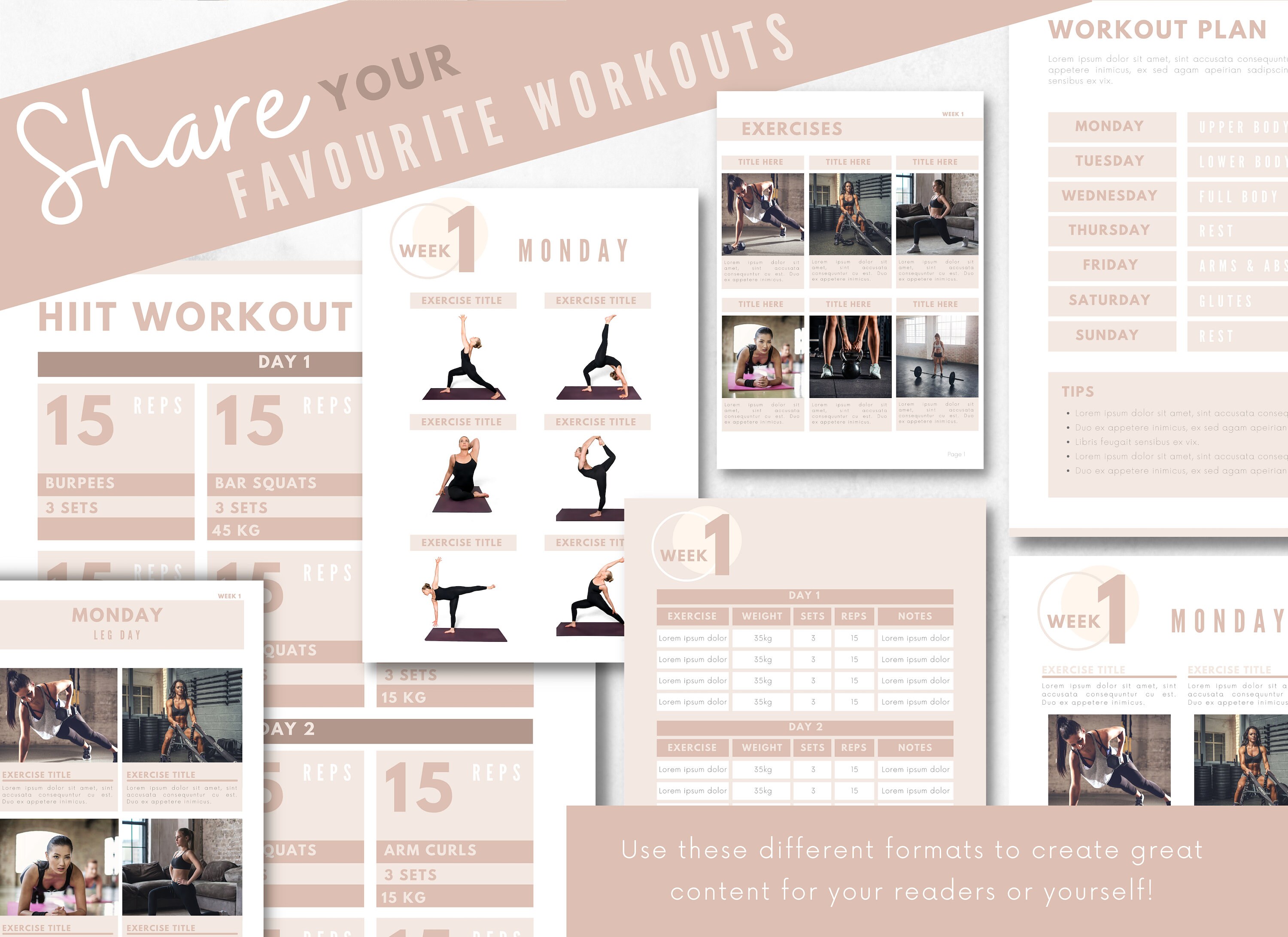 Fitness Ebook Template Fitness Program Planner Nutritionist | Etsy