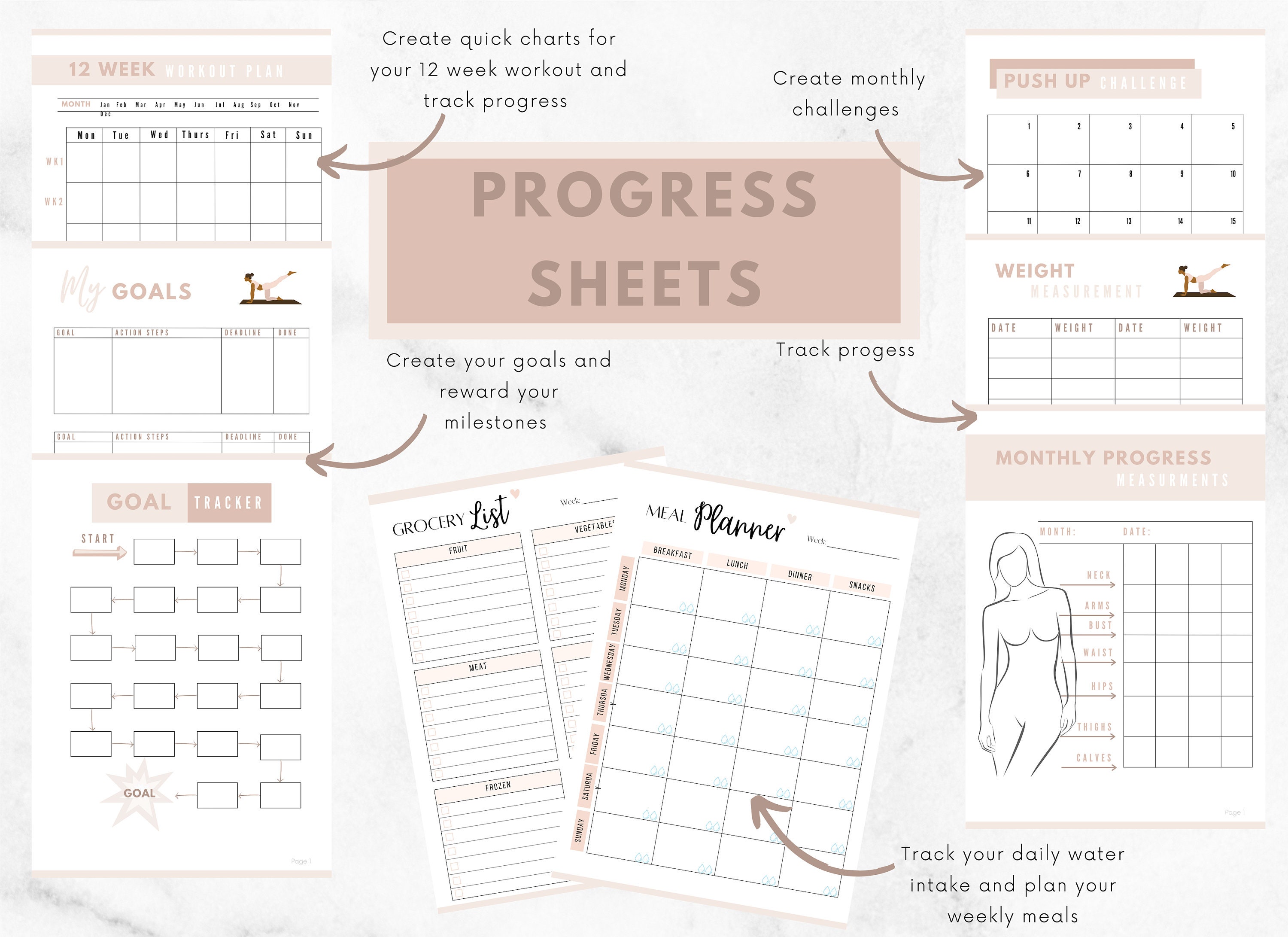 Fitness Ebook Template Fitness Program Planner Nutritionist | Etsy