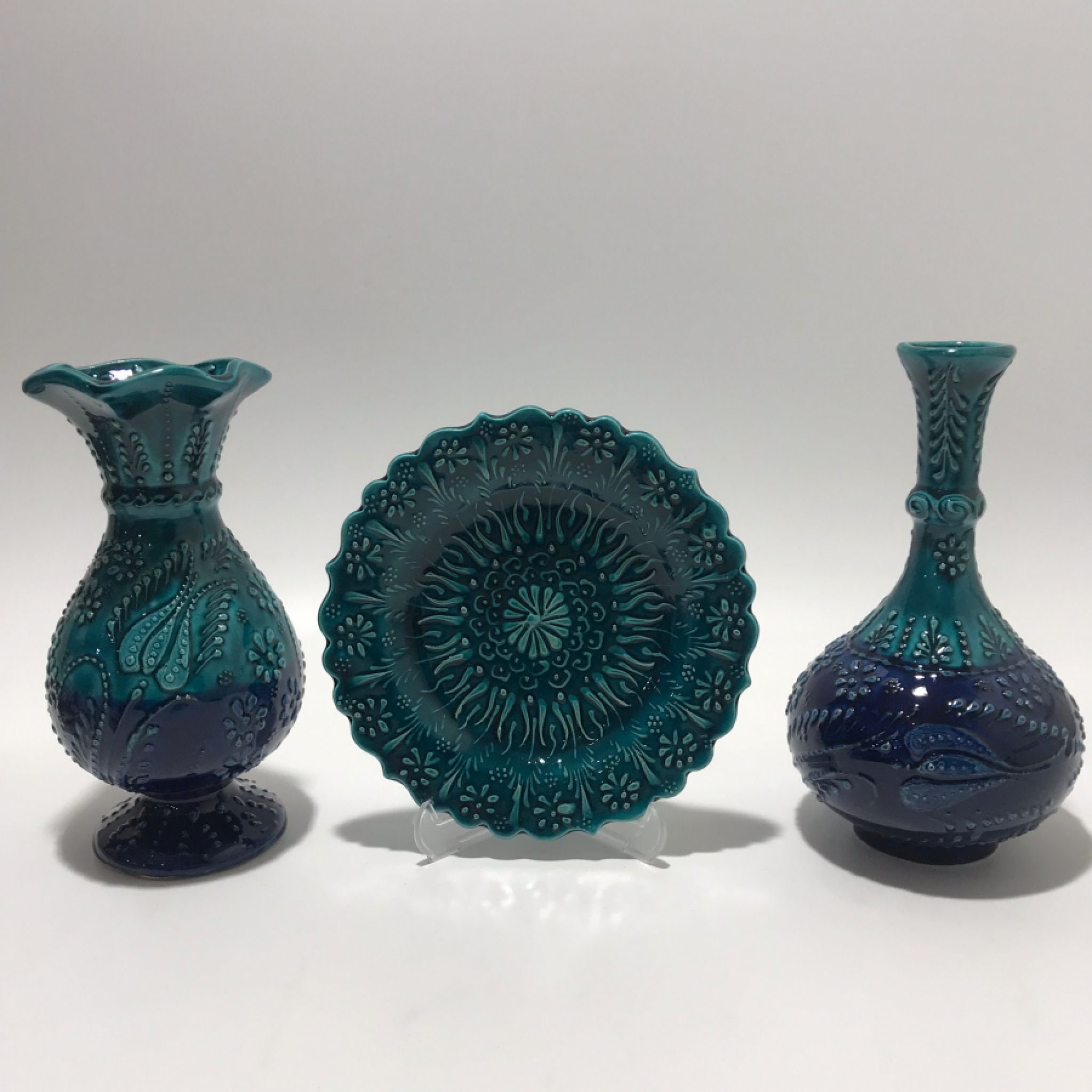 Seramic Cini&Tile Vase Plate Set | Etsy