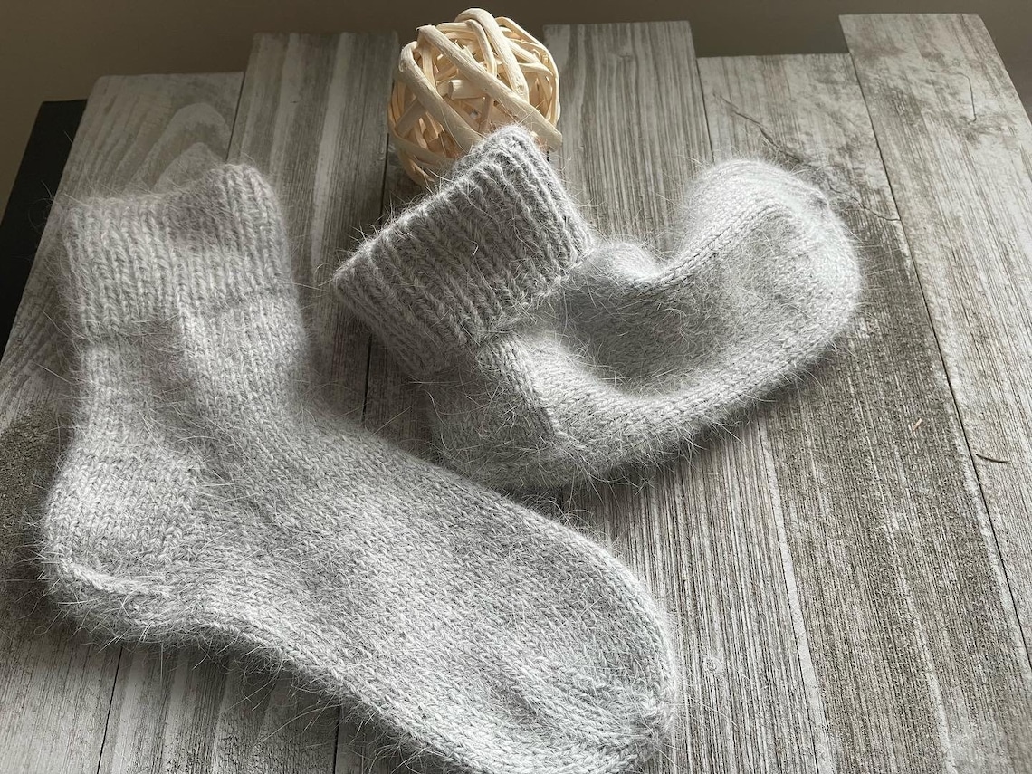 Angora Rabbit Socks/rainy Day Socks/warm Socks/cosy Socks - Etsy