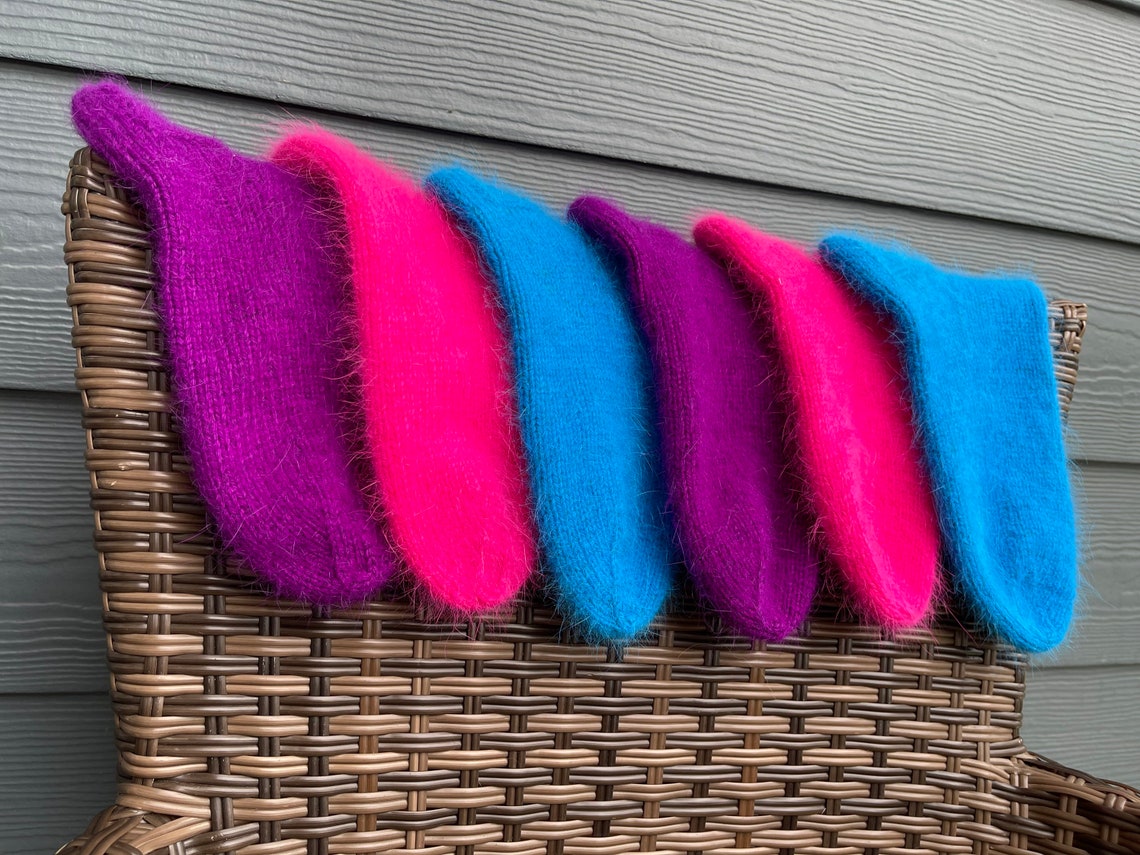 Angora Rabbit Socks/rainy Day Socks/warm Socks/cosy Socks - Etsy