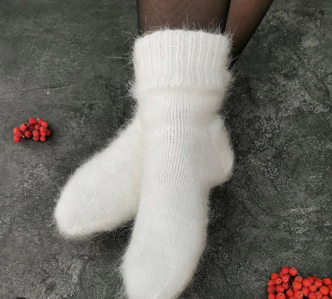 Angora Rabbit Socks/rainy Day Socks/warm Socks/cosy Socks - Etsy