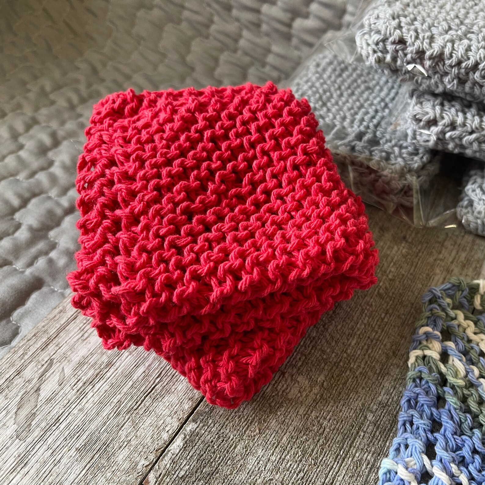 Dishcloth Handknitted/cotton - Etsy