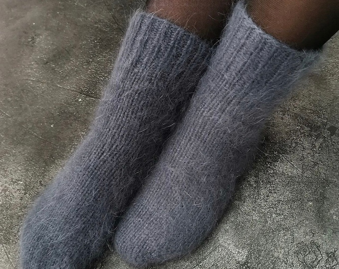 Angora Rabbit Socks/rainy Day Socks/warm Socks/cosy Socks - Etsy