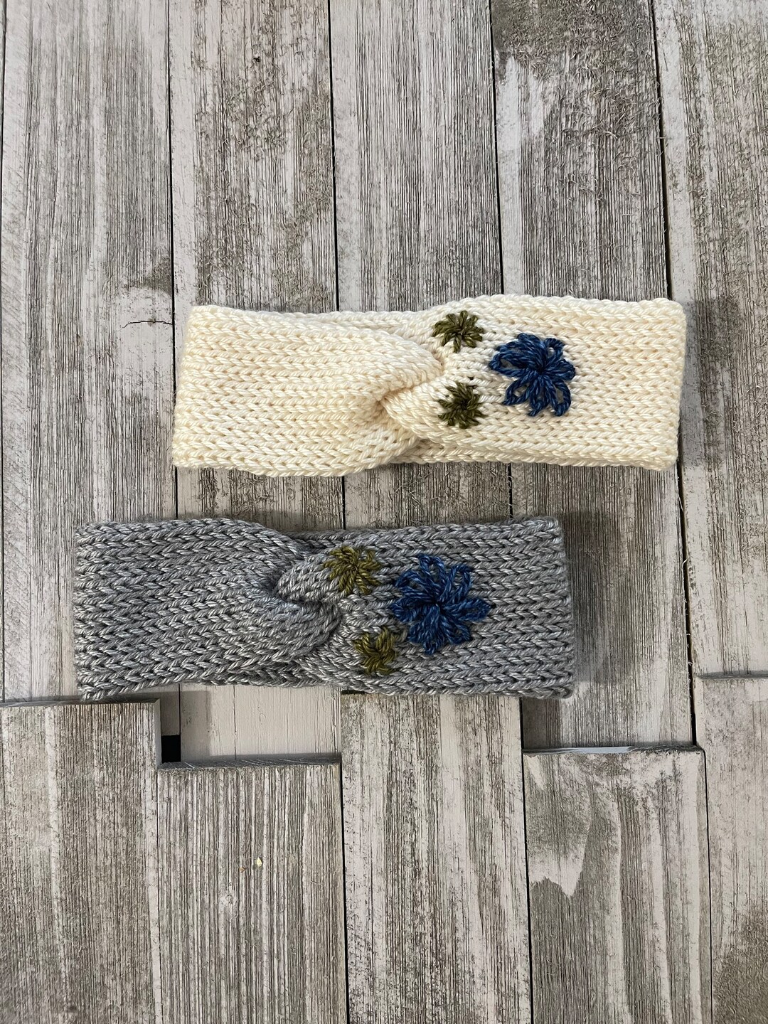Embroidered Headbands/handmade Headbands/knitted Headbands/ear Warmers ...