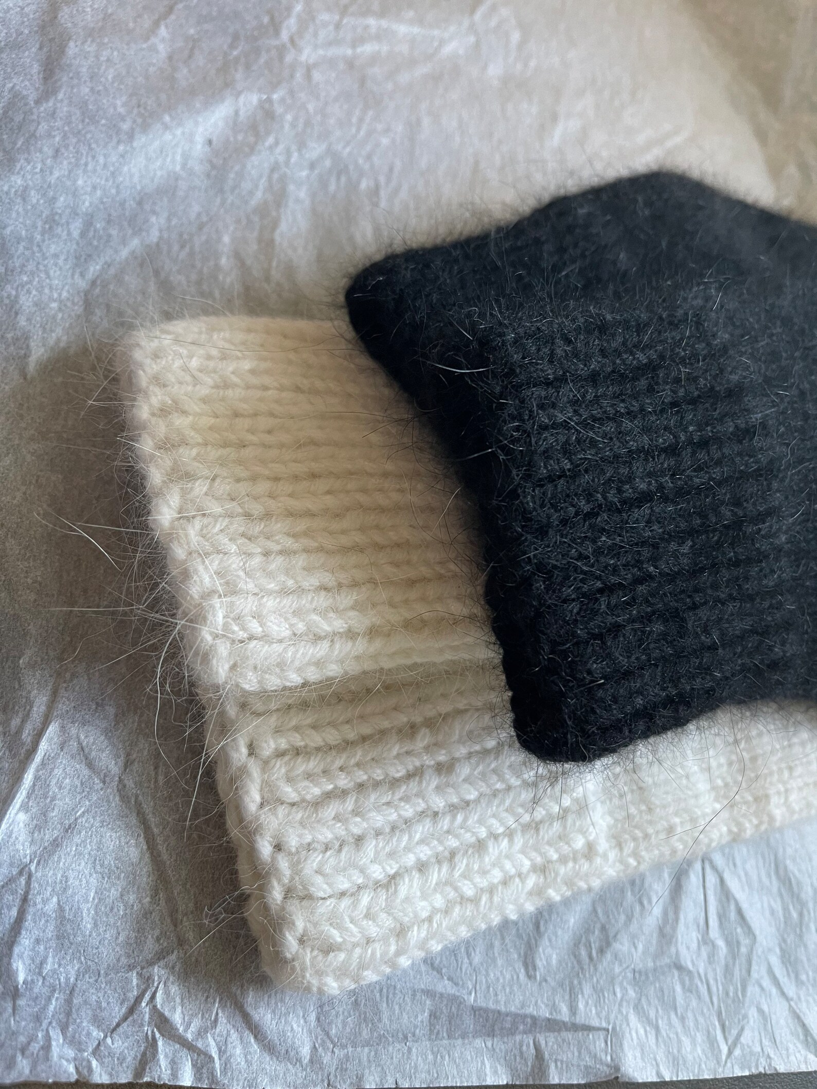 Angora Fingerless Mittens/handknitted/ Really Warm Soft - Etsy